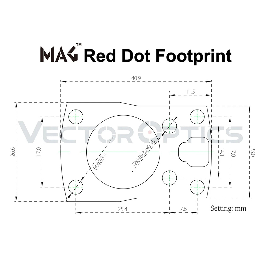 MAG Red Dot Lower 1/3 Co-Witness Cantilever Picatinny Riser Mount ...